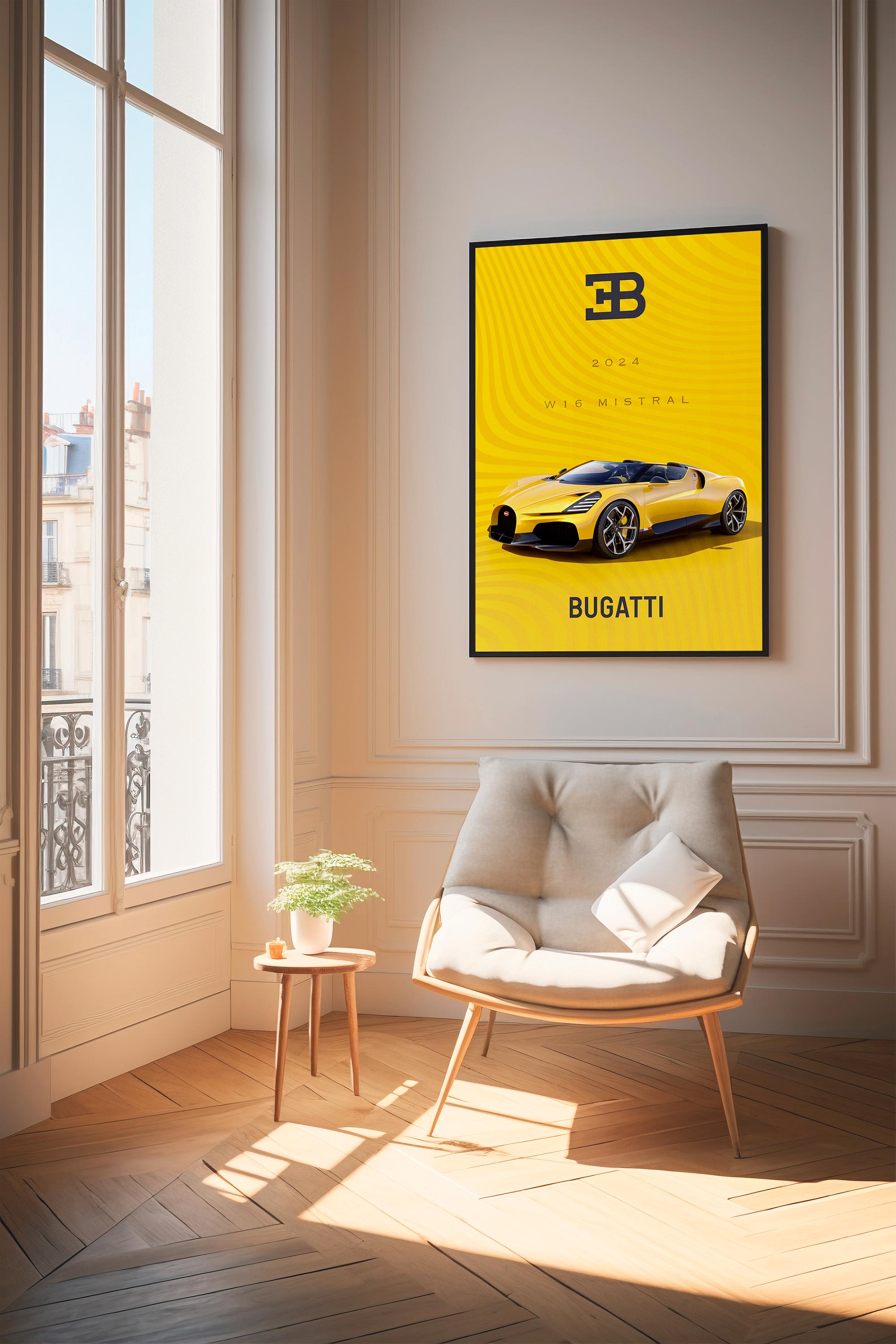 2024 Bugatti W16 Mistral Poster | Luxury Hypercar Art Print | Digital ...
