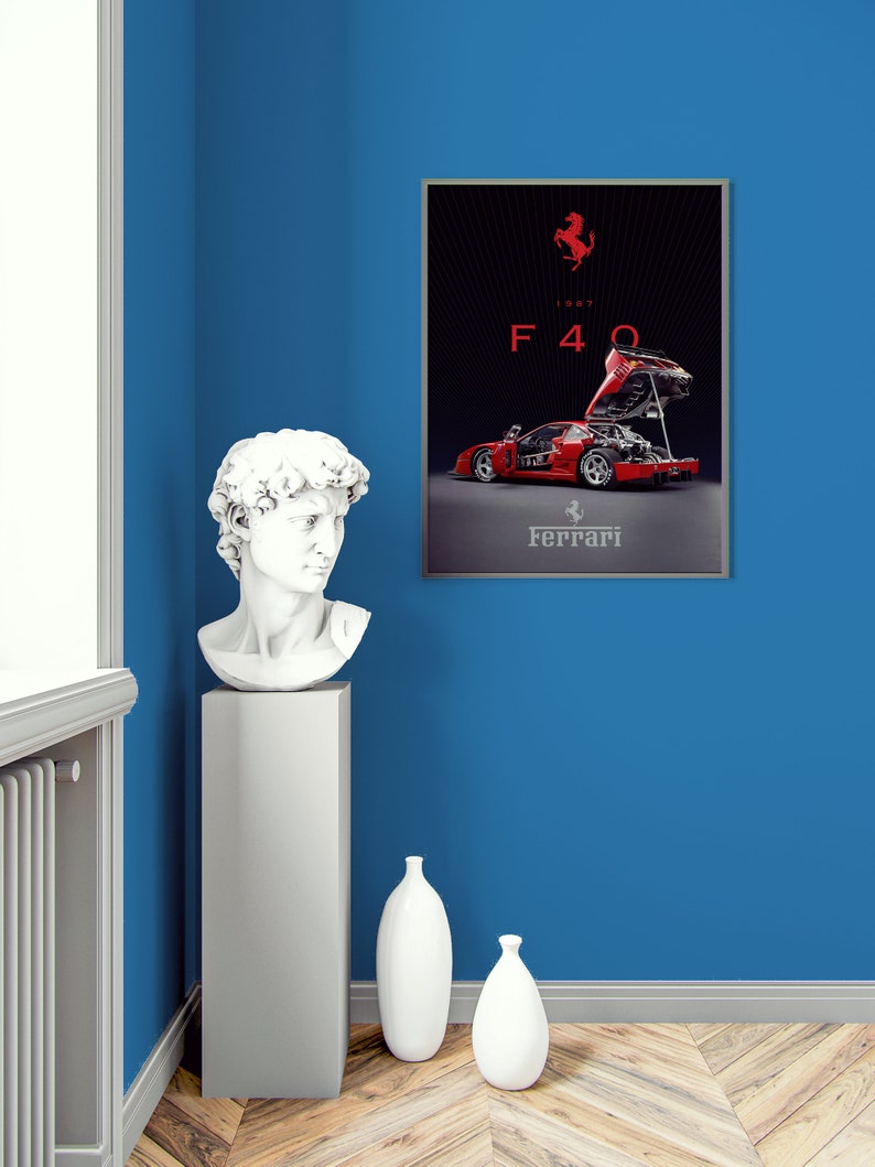 Ferrari F40 Supercar Poster: Iconic Sports Car Art (digital Download ...