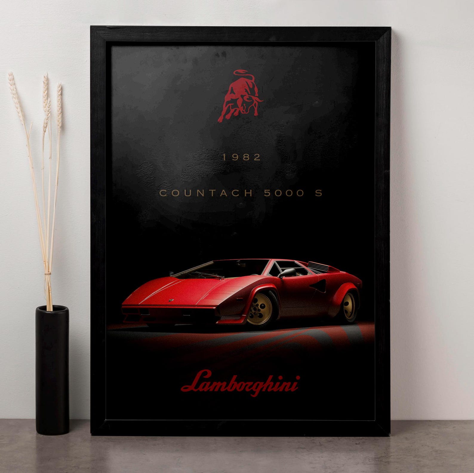 1982 Lamborghini Countach 5000 S Poster | Classic Supercar Art Print ...