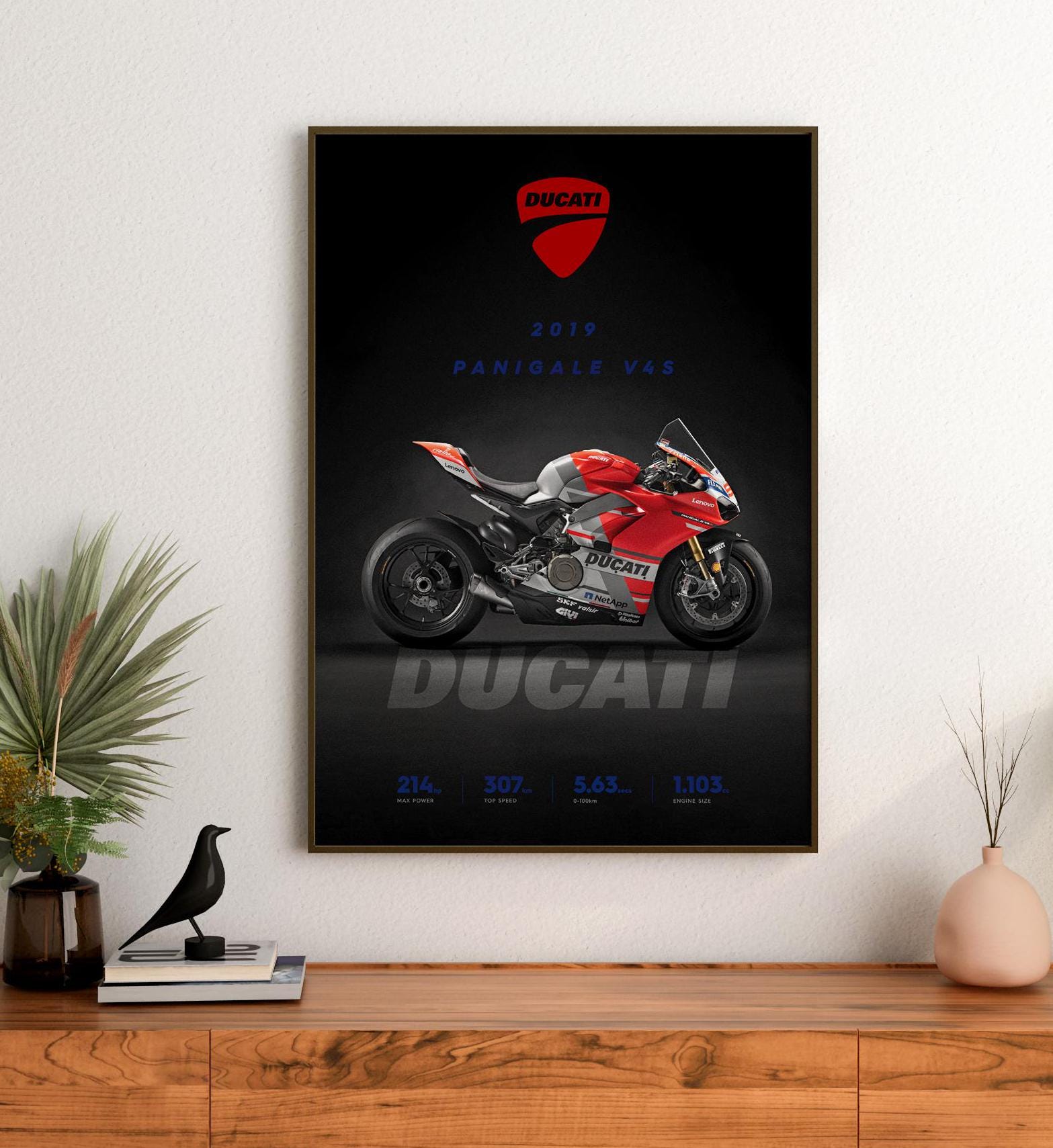 2019 Ducati Panigale V4S Motorcycle Poster | High-performance ...