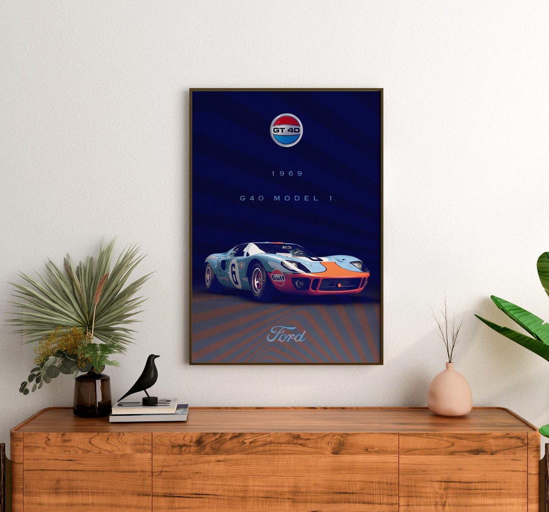 1969 Ford GT40 Poster | Le Mans Winning Race Car Art Print - Etsy