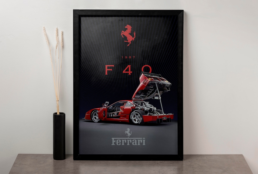 Ferrari F40 Supercar Poster: Iconic Sports Car Art (digital Download ...