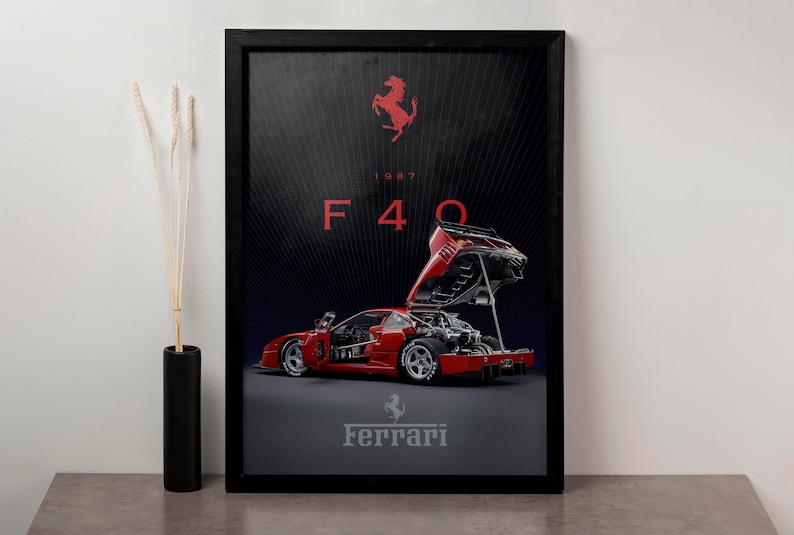 Ferrari F40 Supercar Poster: Iconic Sports Car Art (digital Download ...