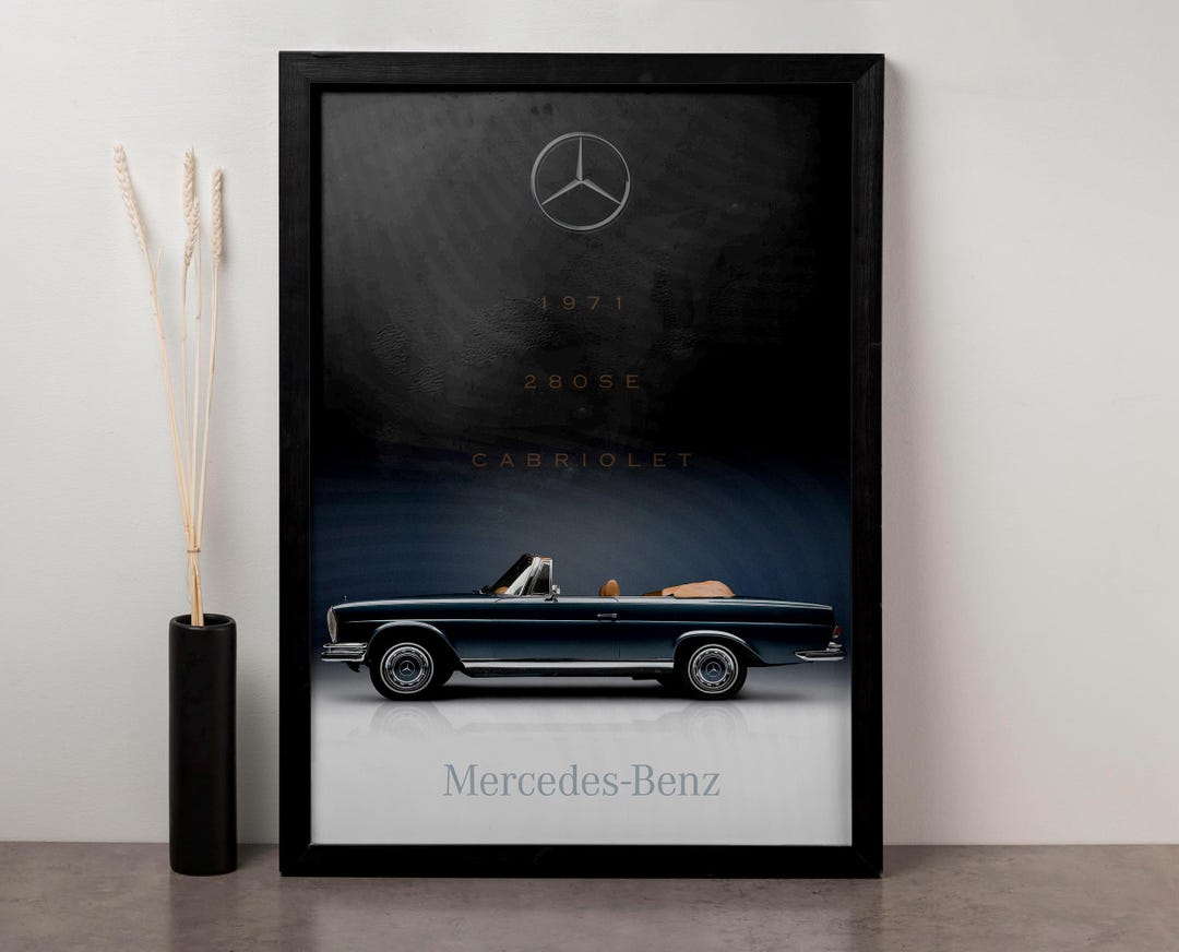 1971 Mercedes-benz 280SE Cabriolet Poster - Vintage Luxury Car Digital ...