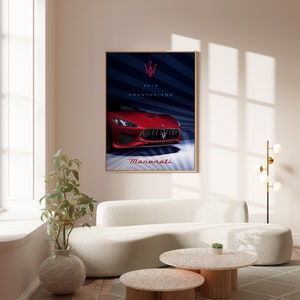 Maserati Granturismo Digital Poster - High-quality Sports Car Art - Etsy