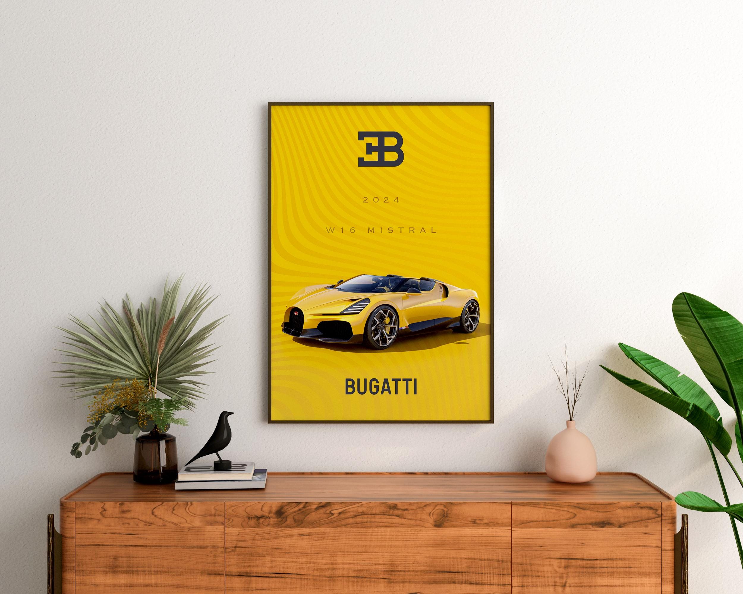 2024 Bugatti W16 Mistral Poster | Luxury Hypercar Art Print | Digital ...