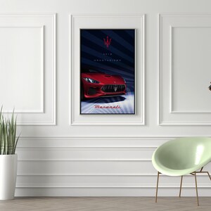 Maserati Granturismo Digital Poster - High-quality Sports Car Art - Etsy