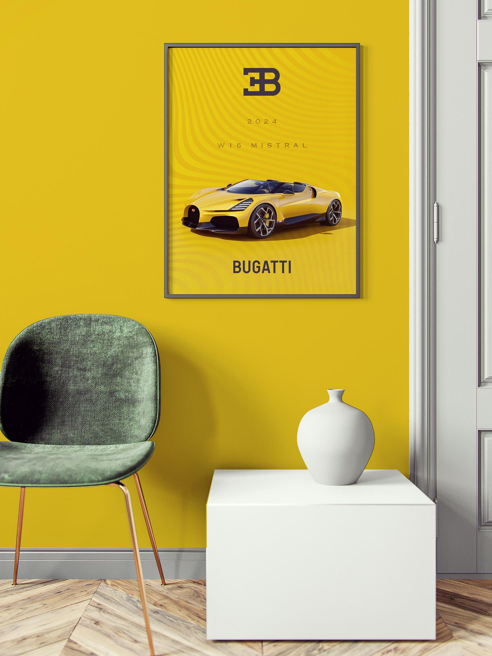 2024 Bugatti W16 Mistral Poster | Luxury Hypercar Art Print | Digital ...