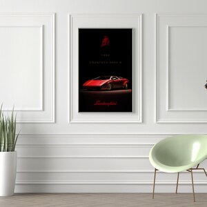 1982 Lamborghini Countach 5000 S Poster | Classic Supercar Art Print ...