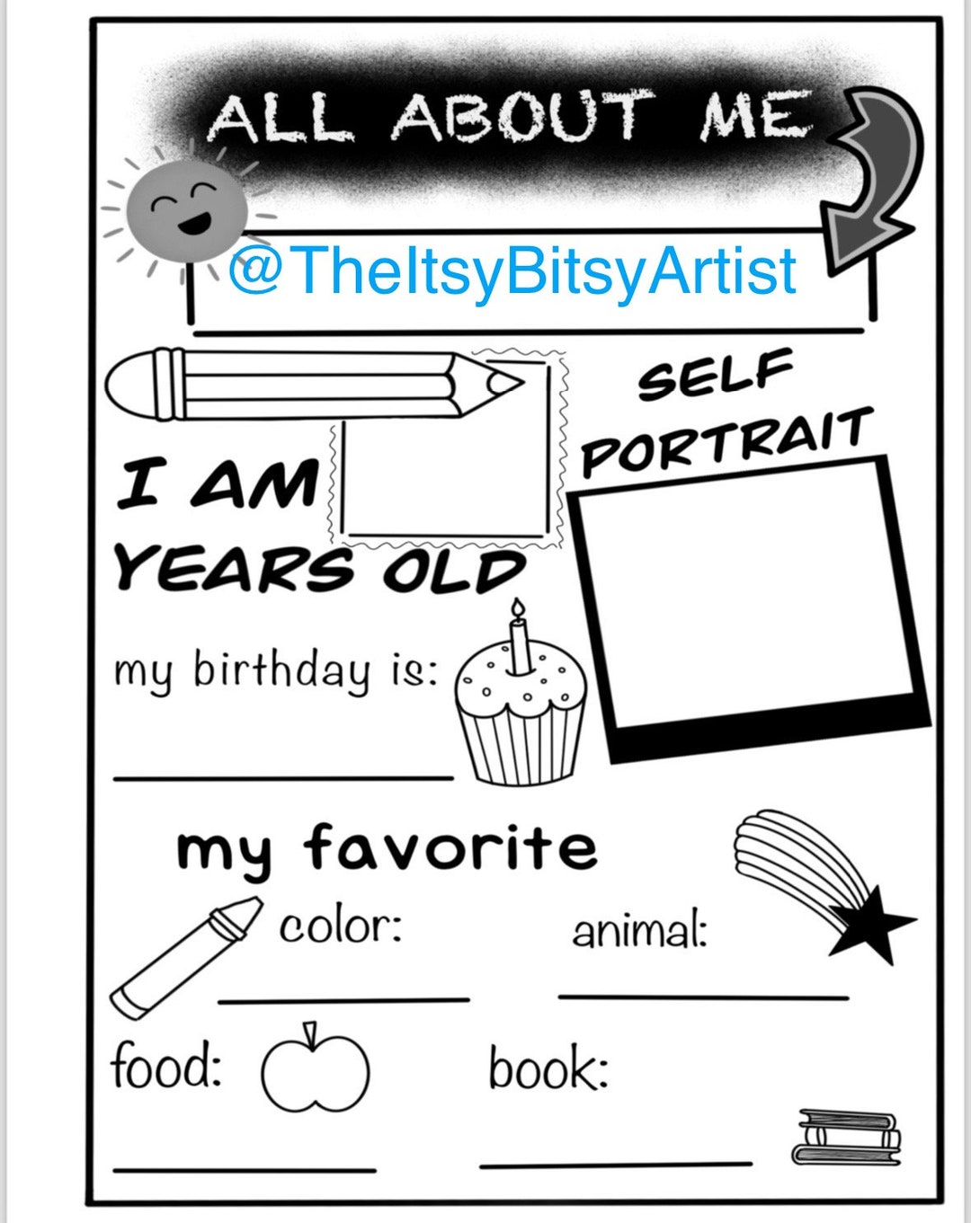 All About Me Printable for School Age Kids - Etsy