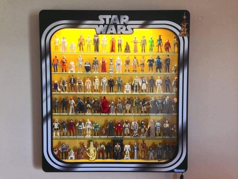 Star Wars Vintage Figure Display Cabinet / Case 32” X 35” X 3” Fully ...