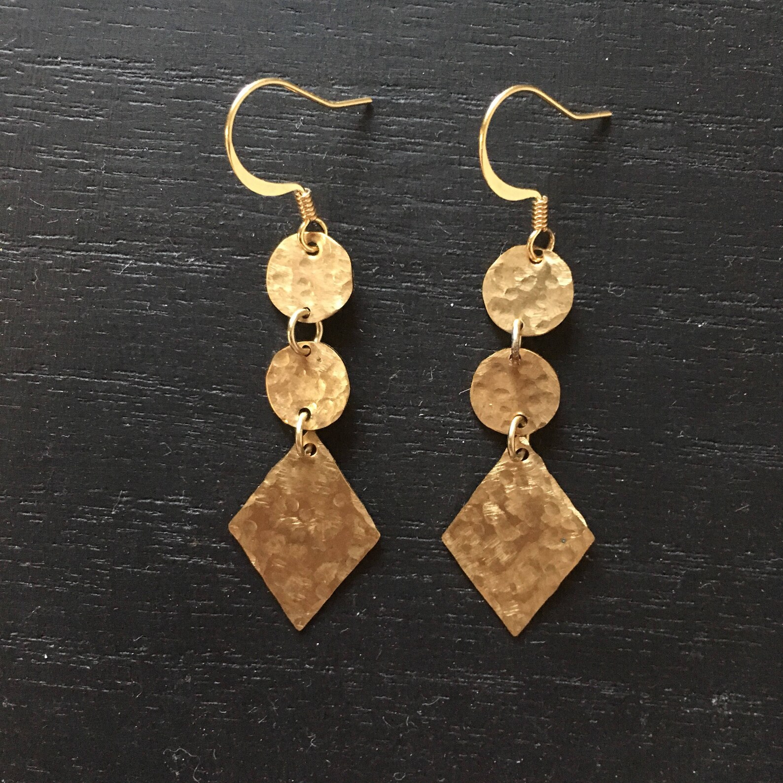 Pika Pika // Gold Sparkle Circle & Diamond Earrings - Etsy