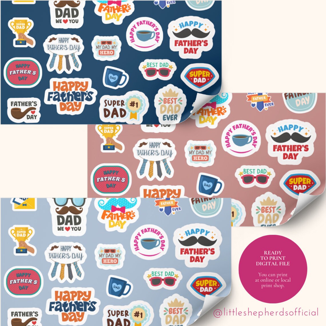 Printable Father's Day Classic Stickers Father's Day Father's Day ...
