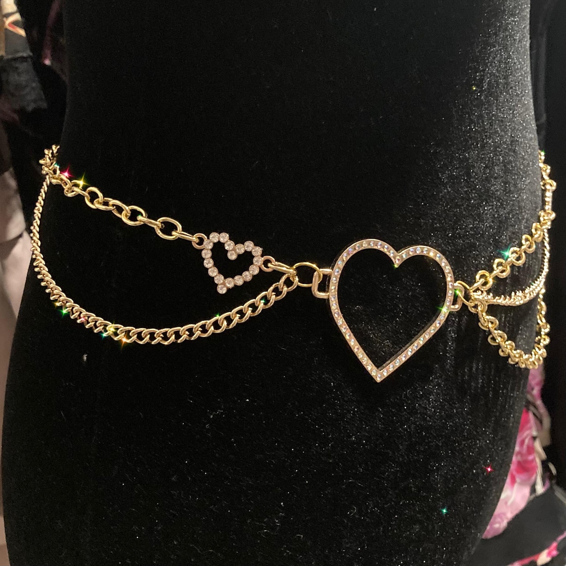 Agejo Gyaru Heart Chain Belt - Etsy