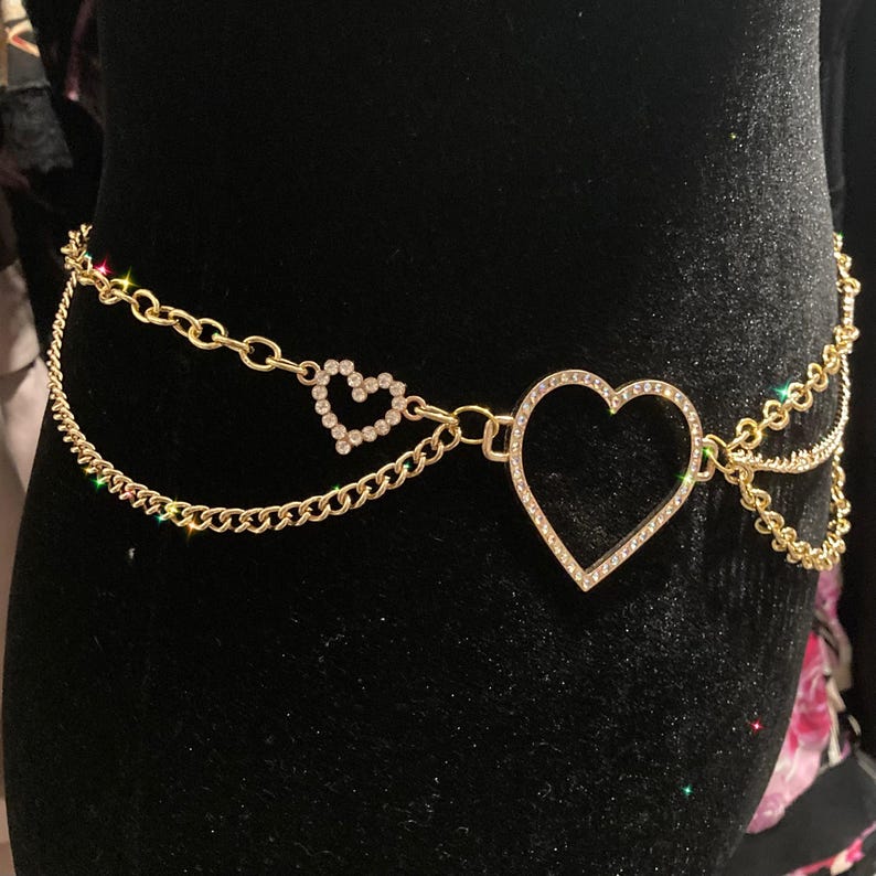 Agejo Gyaru Heart Chain Belt - Etsy