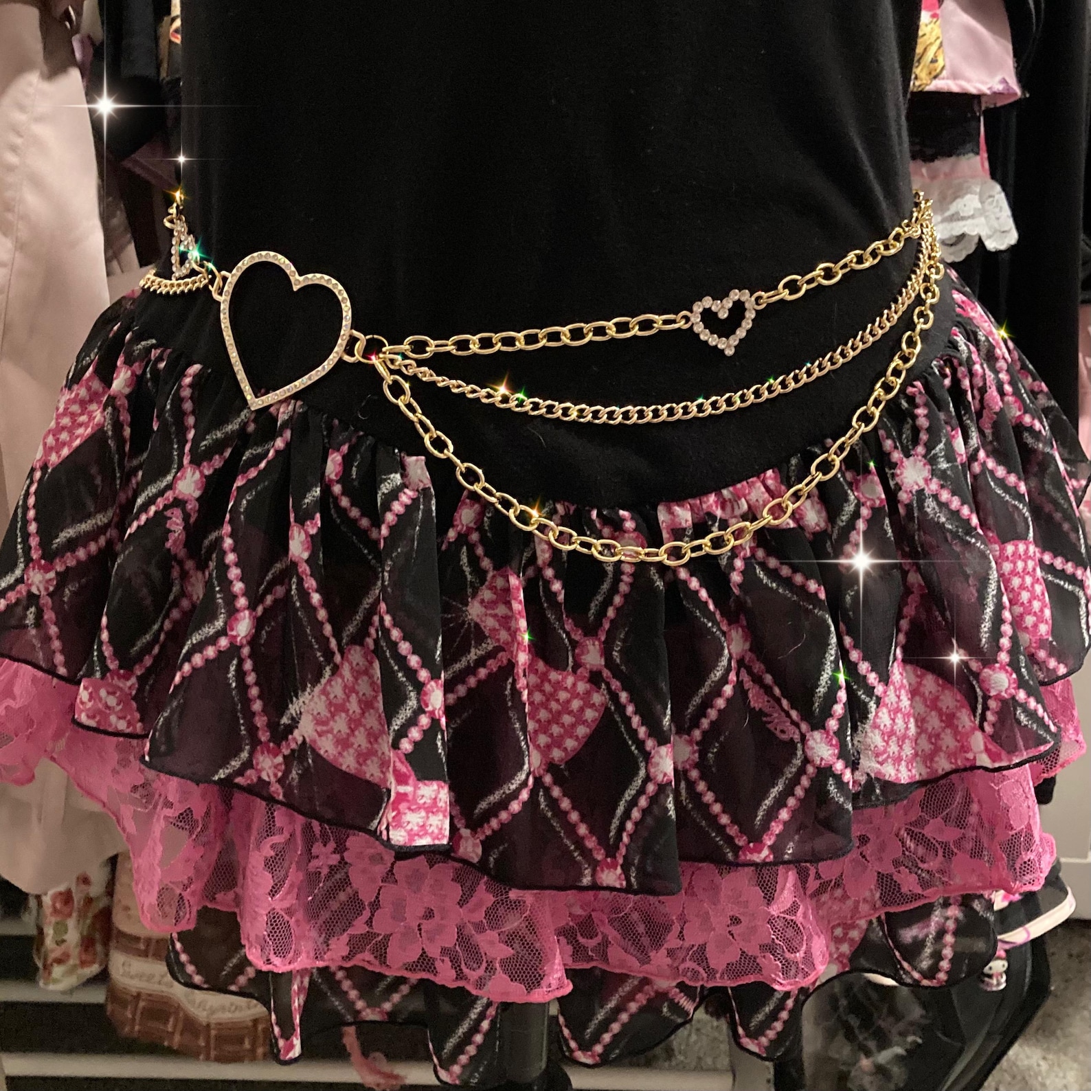 Agejo Gyaru Heart Chain Belt - Etsy
