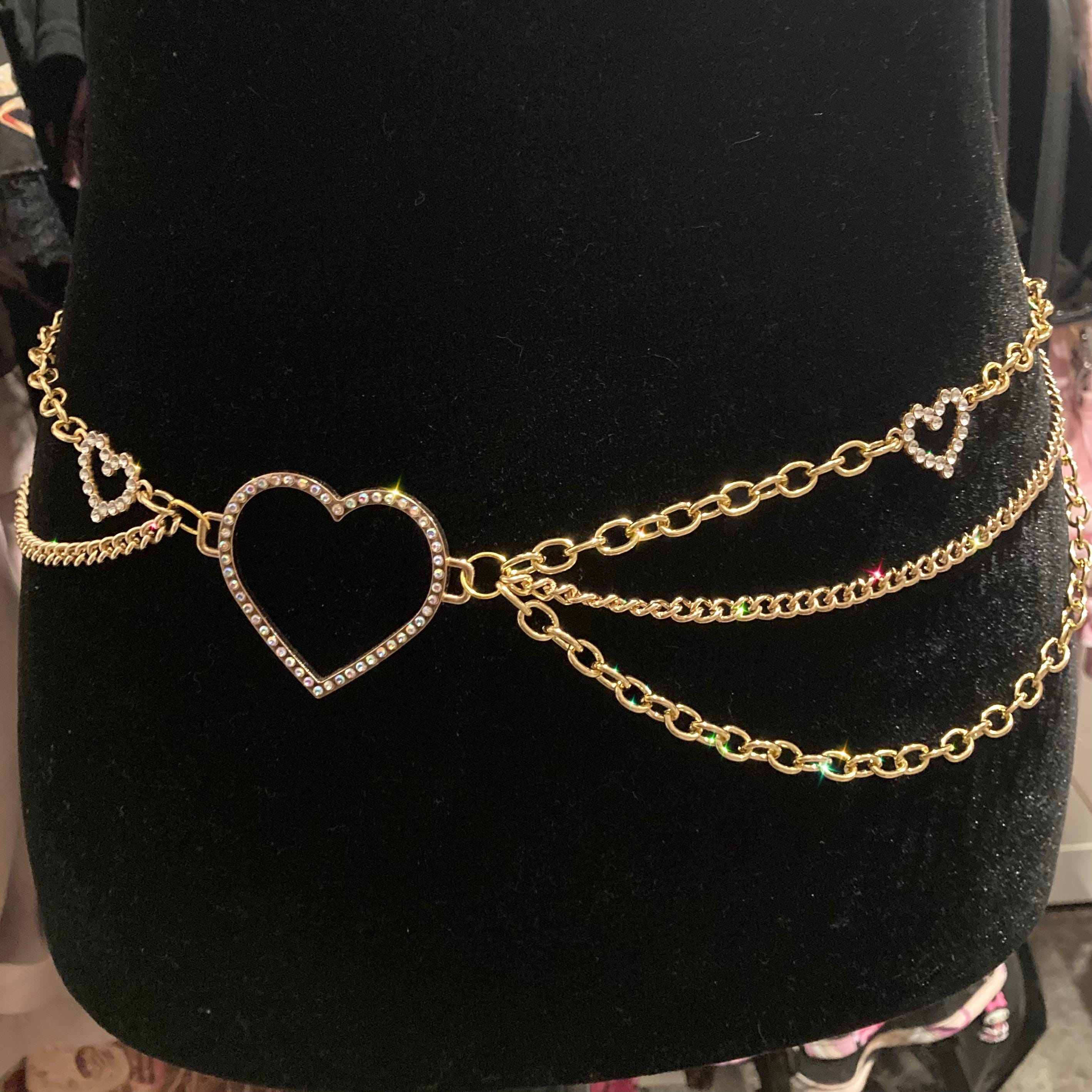 Agejo Gyaru Heart Chain Belt - Etsy