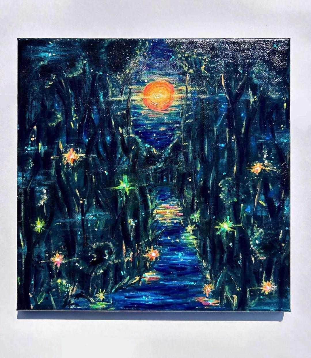 Firefly Pond Original Painting - Etsy