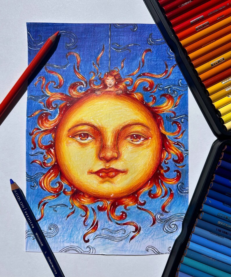 Good Morning Sun Print Drawing - Etsy