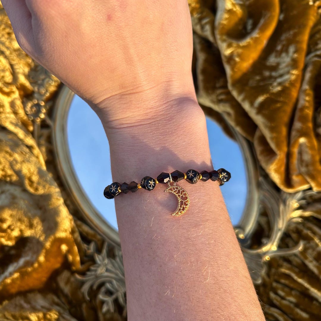 Vintage Midnight Crystal Bracelet - Etsy