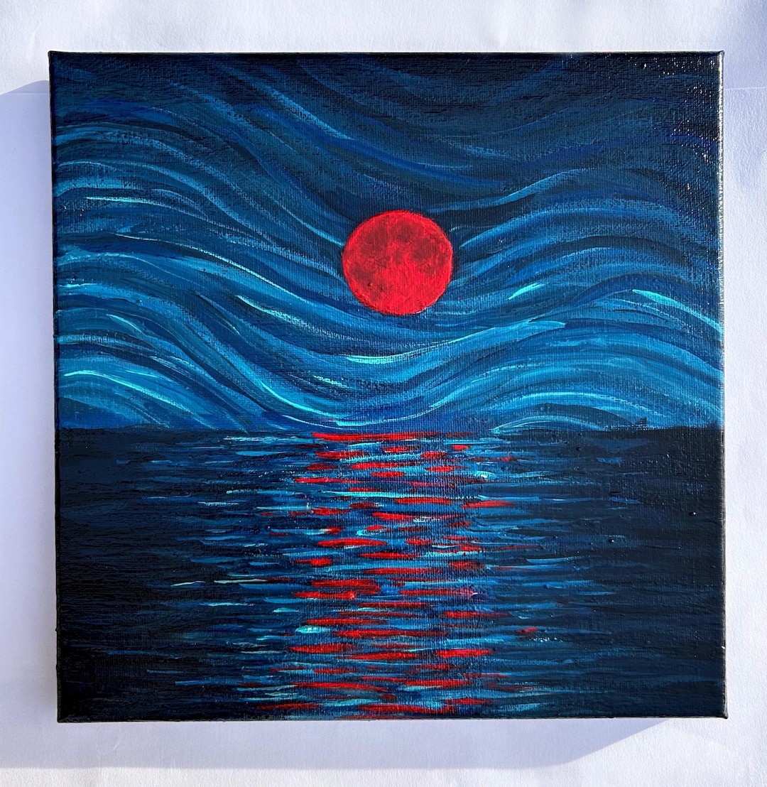 Blood Moon Print Painting - Etsy