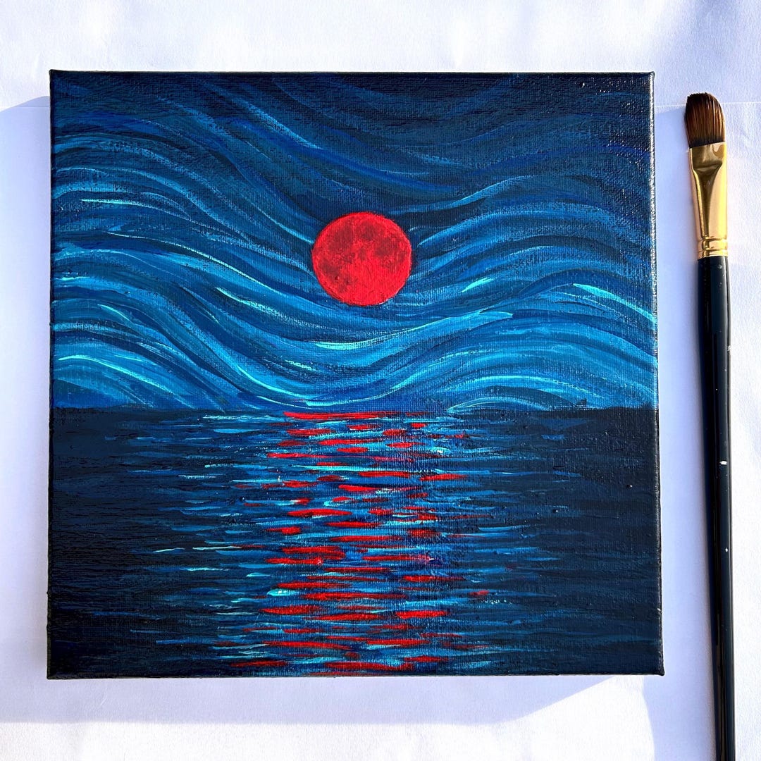 Blood Moon Original Painting - Etsy