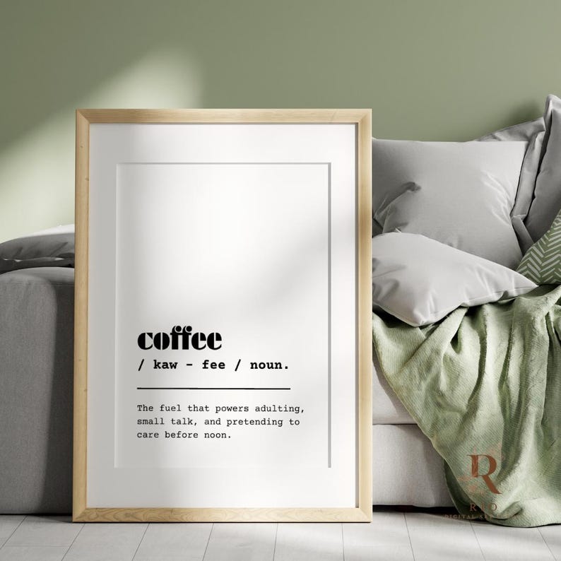 Coffee Definition Print | Funny Kitchen Wall Art (digital Download) - Etsy