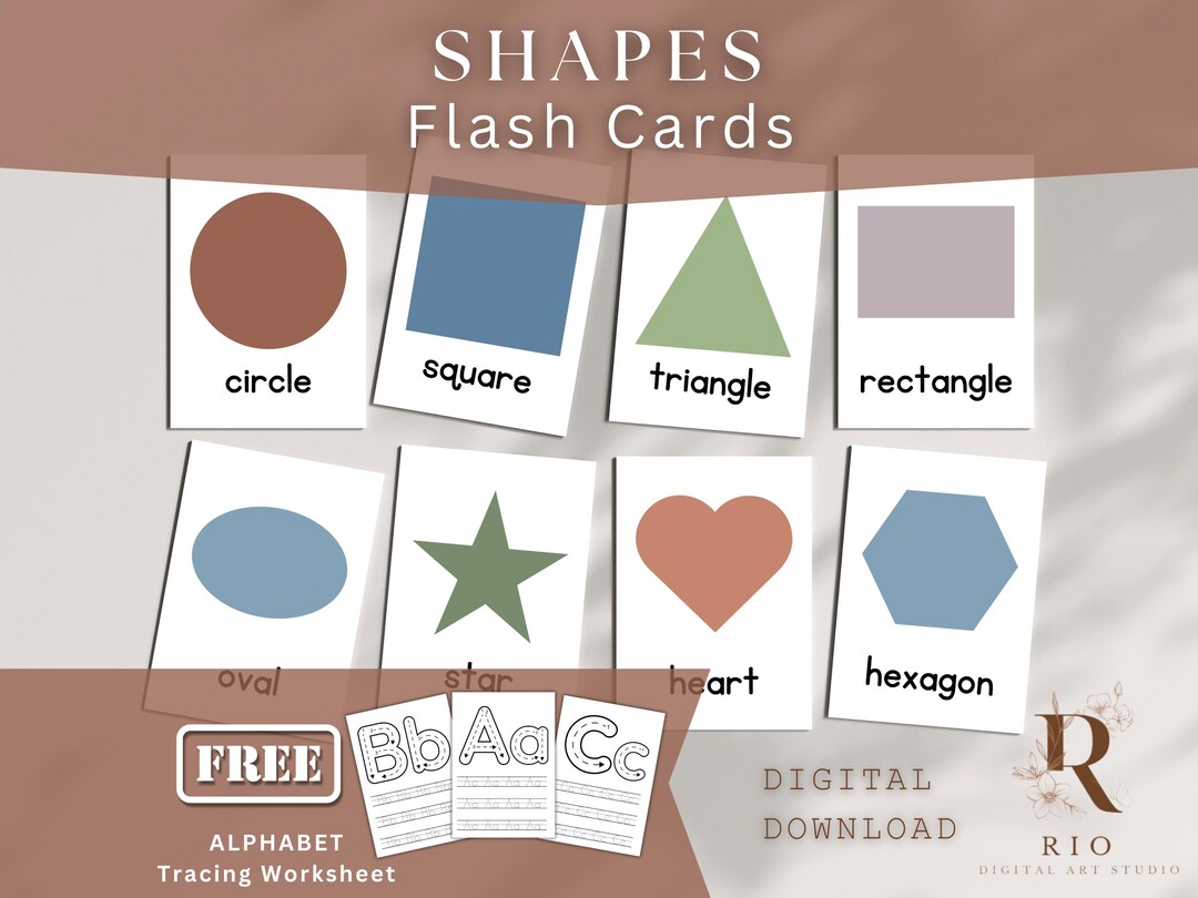 Shapes Flashcards, Geometric Shapes Flash Cards, Montessori Materials ...