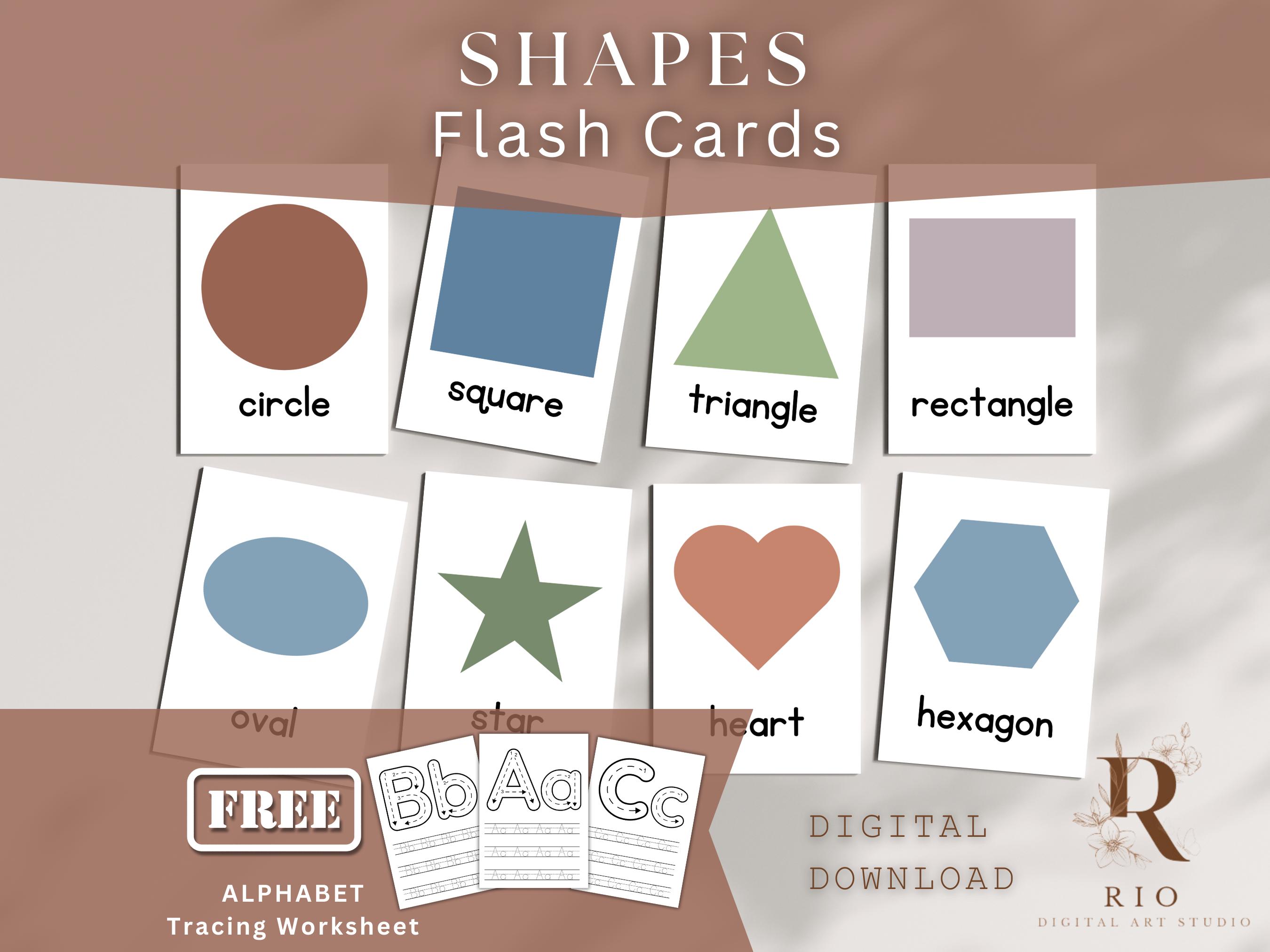 Shapes Flashcards, Geometric Shapes Flash Cards, Montessori Materials ...