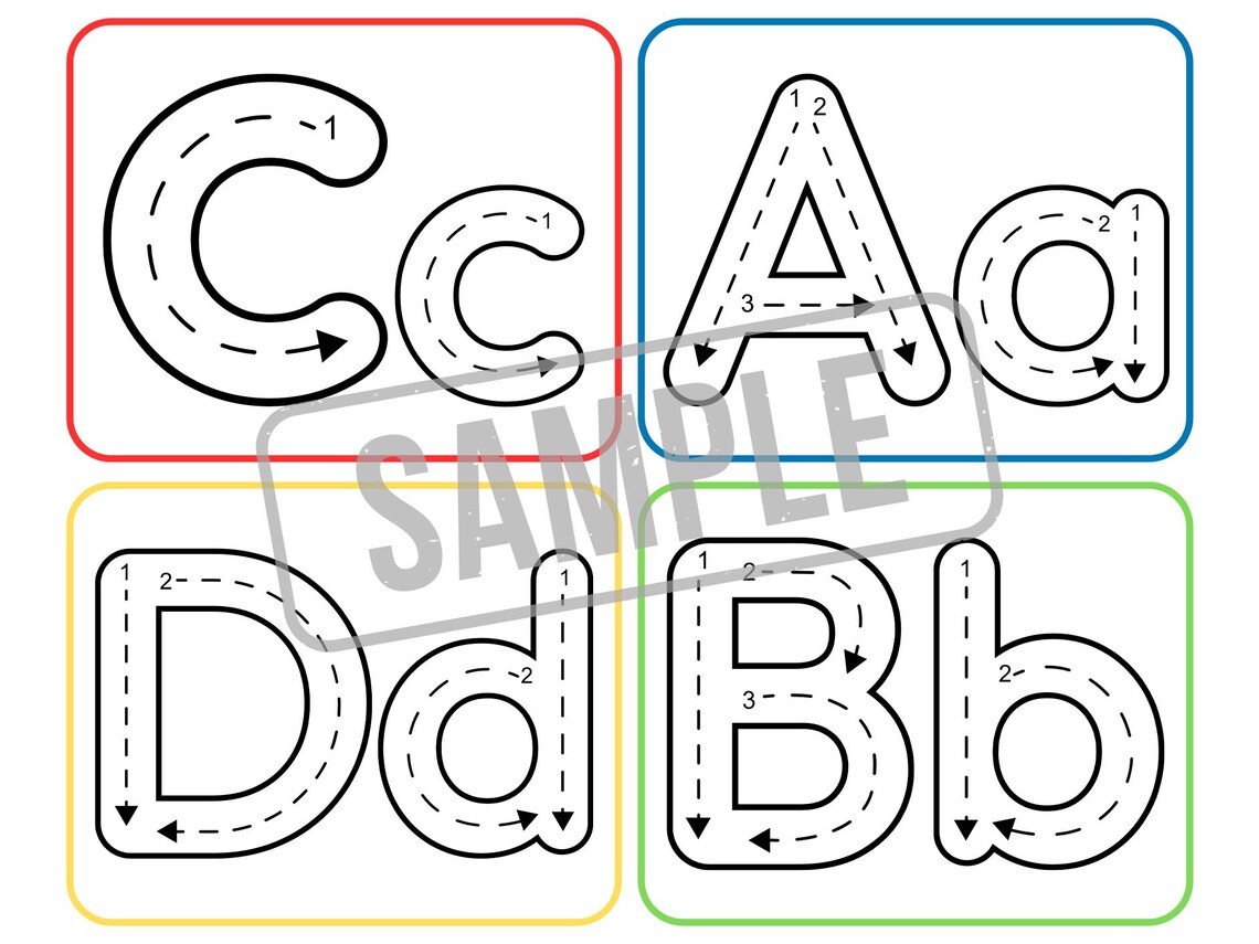 Alphabet Tracing Cards, Letter Tracing, Letter of the Alphabet ...