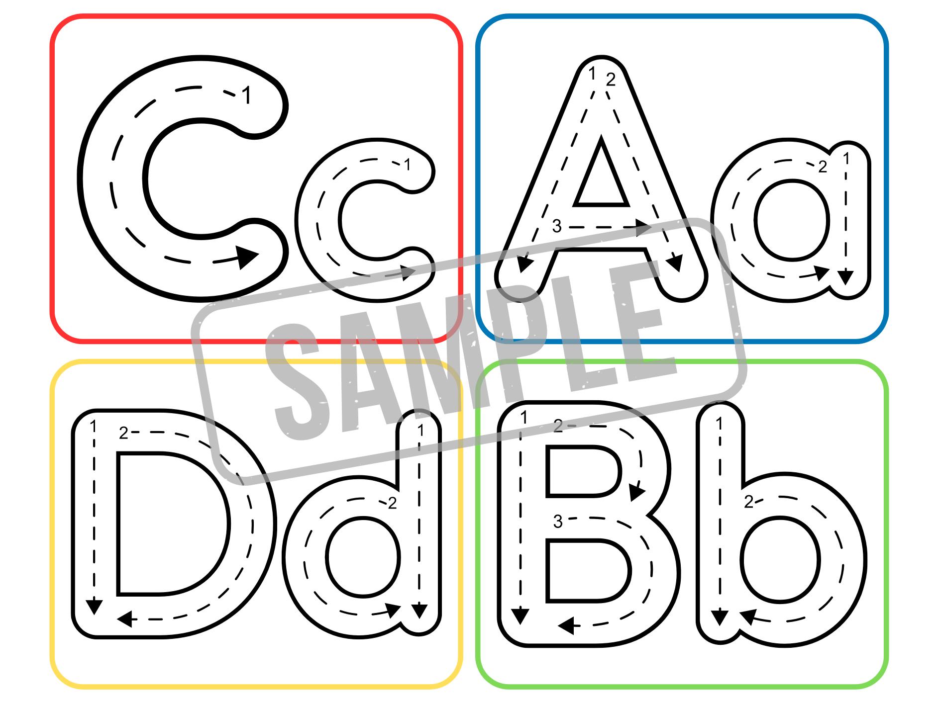 Alphabet Tracing Cards, Letter Tracing, Letter of the Alphabet ...