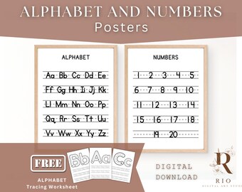 Rainbow Alphabet Poster, Educational Wall Art Printable, Homeschool ...