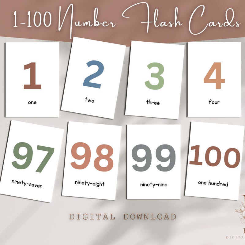 Number Flash Cards - Etsy