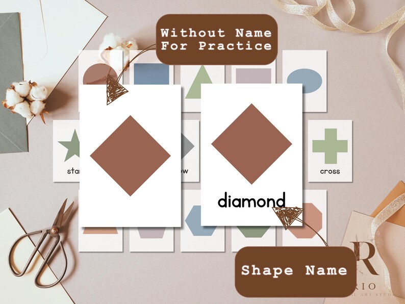 Shapes Flashcards, Geometric Shapes Flash Cards, Montessori Materials ...