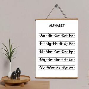 Alphabet Poster, Handwriting Chart Print, Educational Wall Art ...