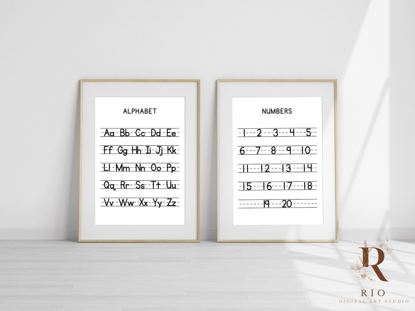 Alphabet Poster, Handwriting Chart Print, Educational Wall Art ...