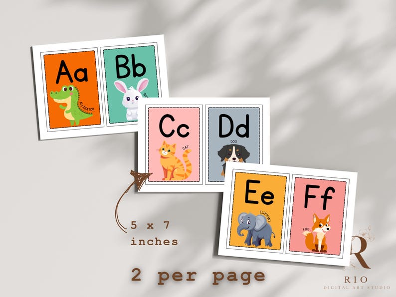Alphabet Flash Cards, Montessori Materials, A-Z Cards, Toddler ...