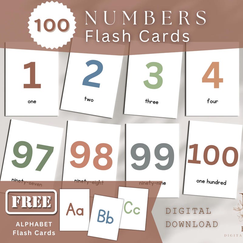 Number Flash Cards - Etsy