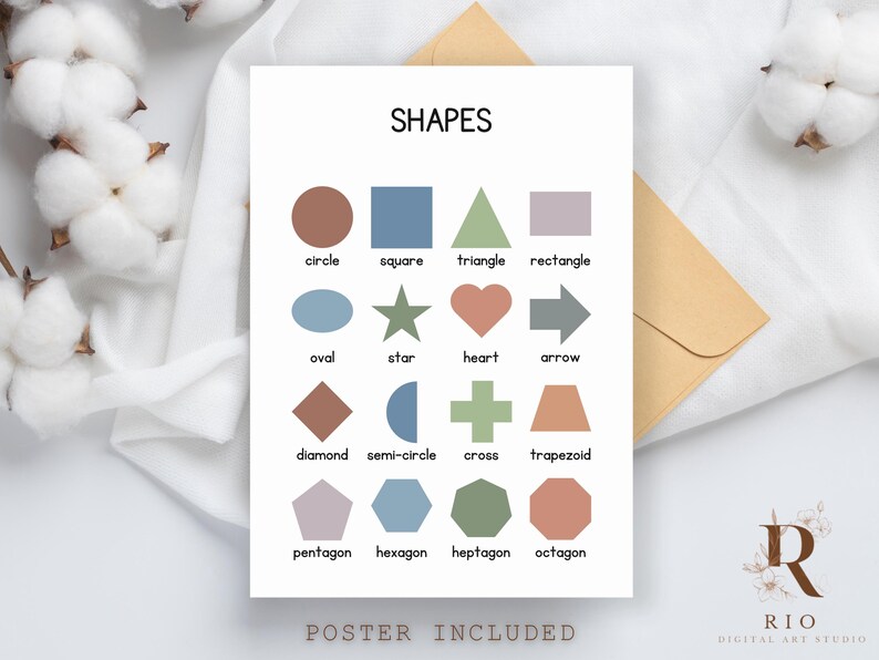 Shapes Flashcards, Geometric Shapes Flash Cards, Montessori Materials ...