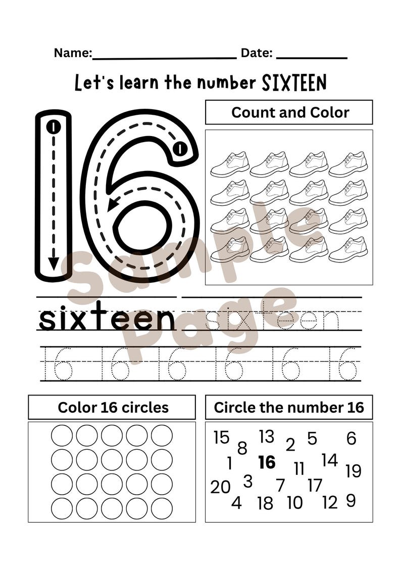 1-20 Number Tracing, Preschool Worksheet Printable, Handwriting ...