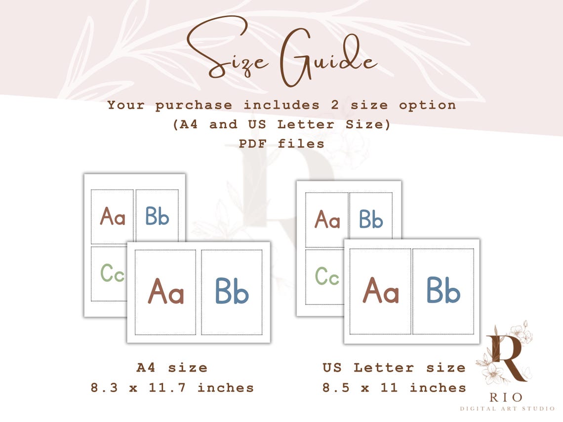 Alphabet Flash Cards, Montessori Materials, A-Z Cards, Toddler ...