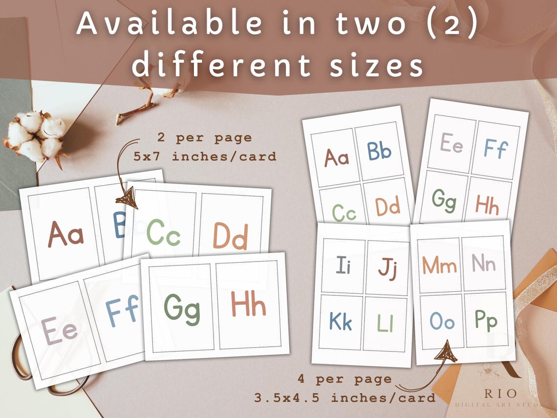 Alphabet Flash Cards, Montessori Materials, A-Z Cards, Toddler ...