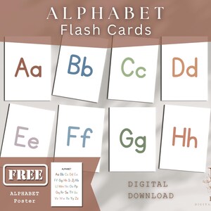 Alphabet Flash Cards, Montessori Materials, A-Z Cards, Toddler ...
