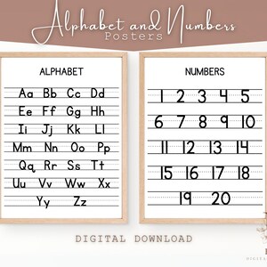Alphabet Numbers Tracing Page, Handwriting Chart, Letter Tracing ...