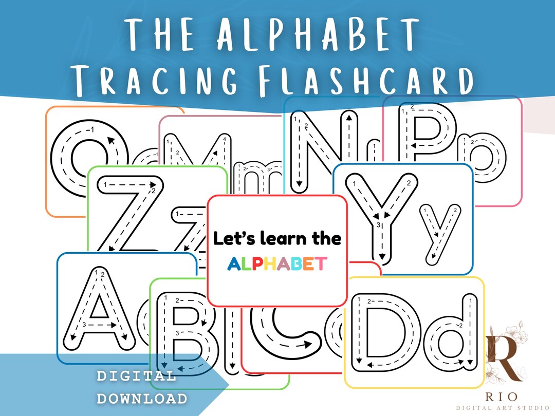 Alphabet Tracing Cards, Letter Tracing, Letter of the Alphabet ...