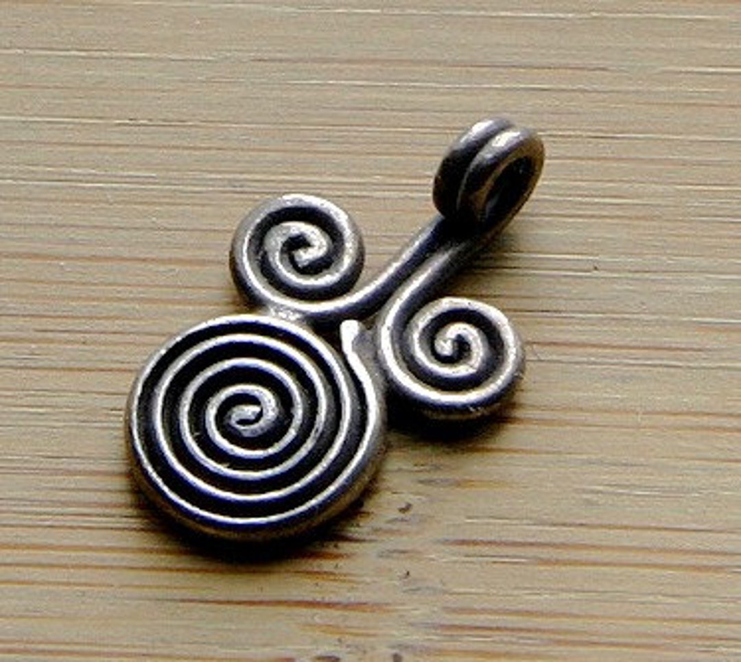 Sterling Silver Swirl Pendant, Bali Silver Charm, Swirl Charm, Jewelry ...