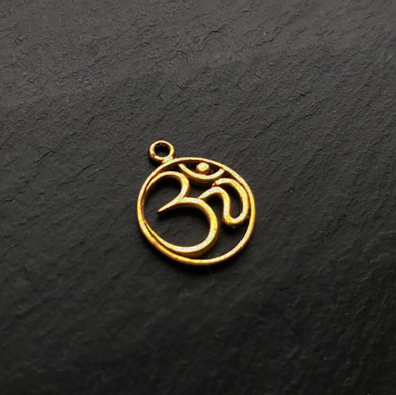 Gold Plated OM Charm 24k Gold Om Charm Gold Plated Om Charm - Etsy