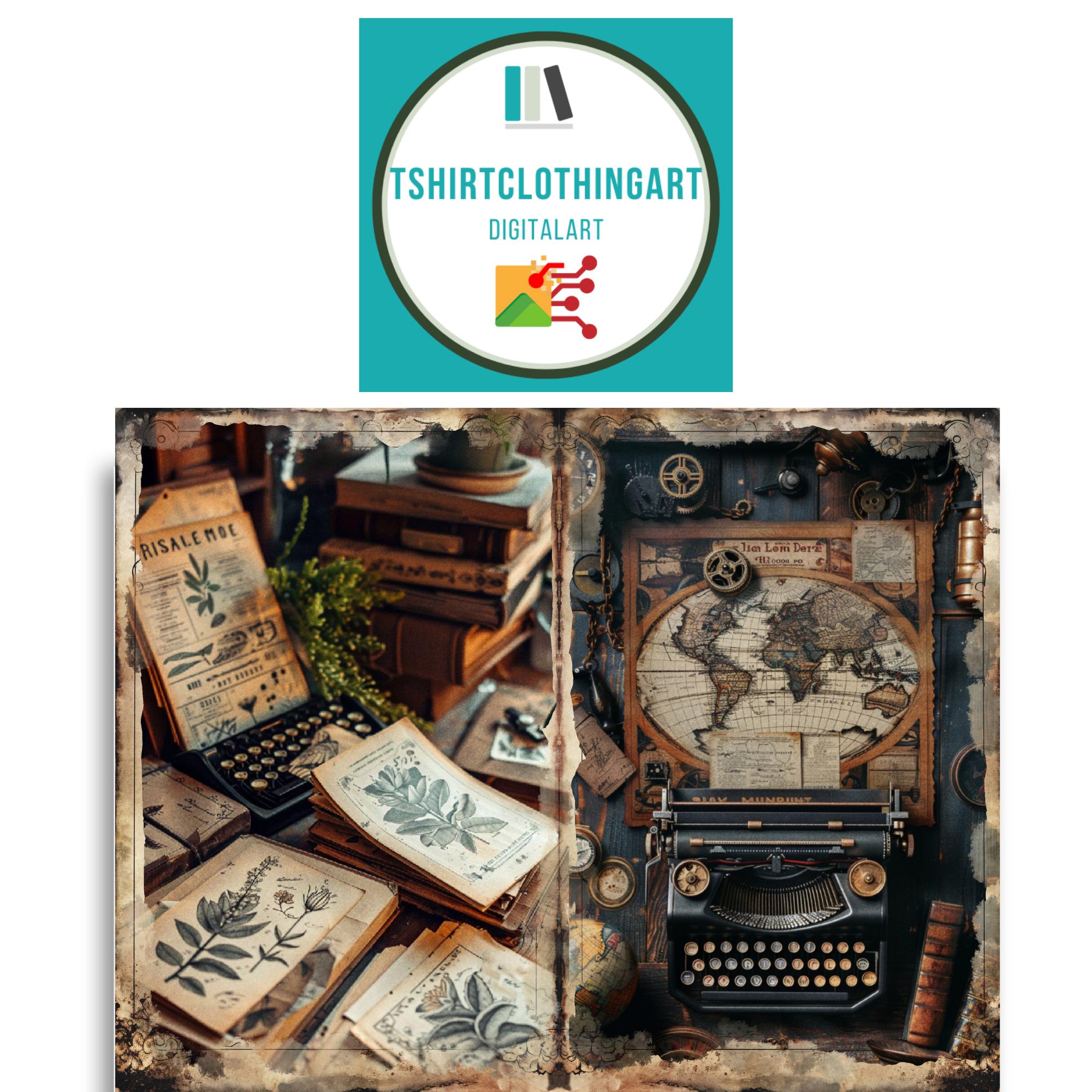 Junk Journal Shabby Typewriter Printable Ephemera Scrapbooking Vintage ...