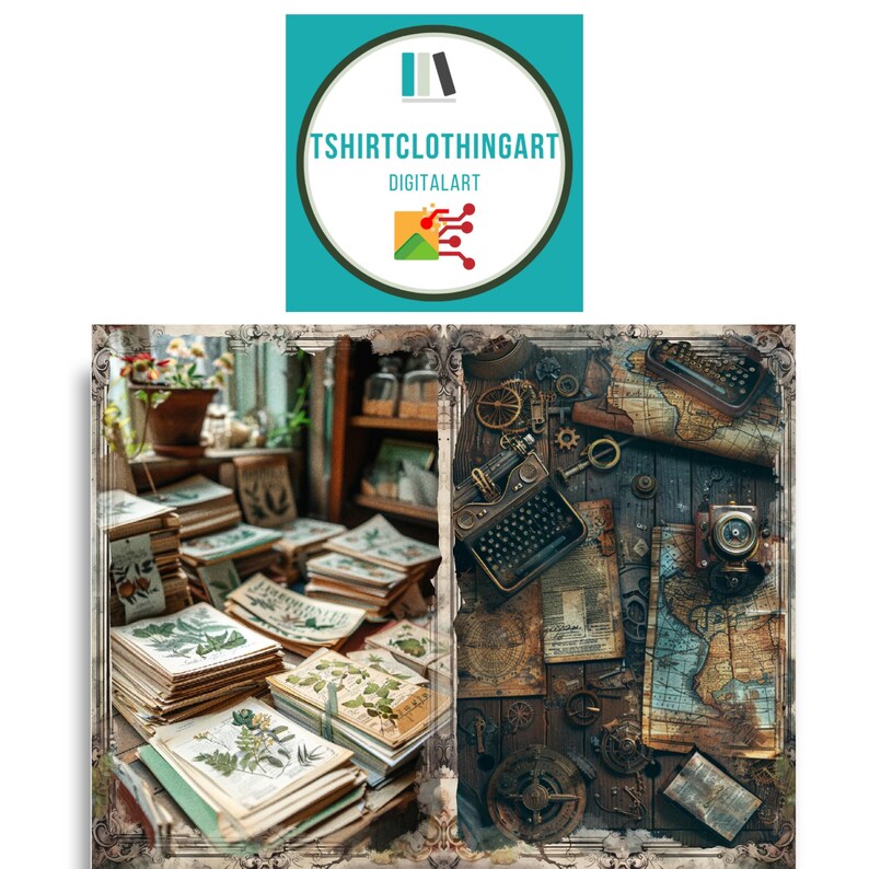 Junk Journal Shabby Typewriter Printable Ephemera Scrapbooking Vintage ...