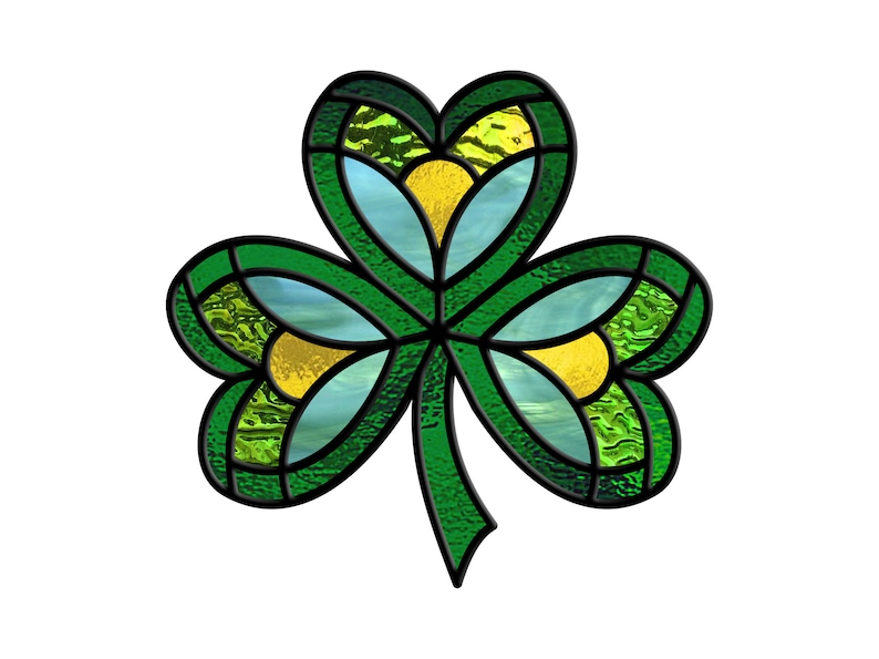 Shamrock Stained Glass Pattern, Stained Glass Pattern, Digital Download ...
